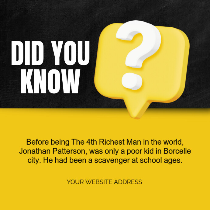 Yellow Joyful Did You Know Thinking Ideas Posters Instagram Post ...