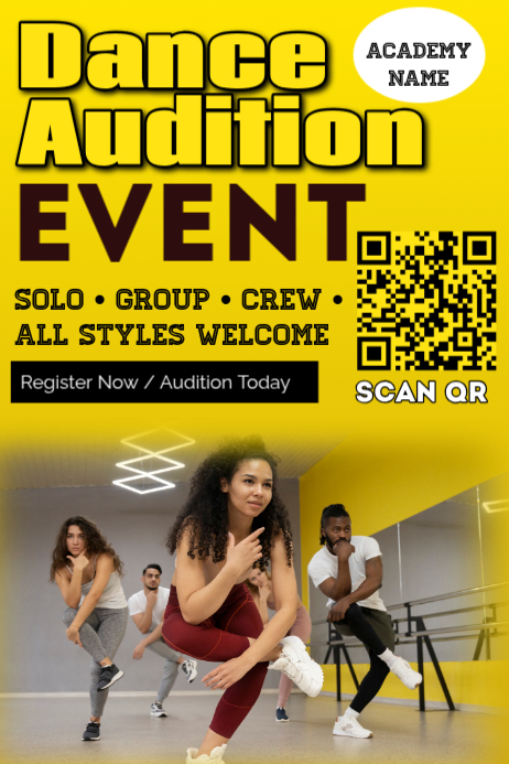 Plantilla de Yellow Joyful Dj Audition Poster | PosterMyWall