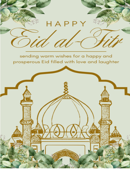 Yellow Joyful Eid Al Filtri Flyer (us Letter) Template | PosterMyWall