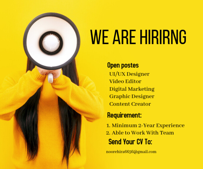 Yellow Joyful Employment Opportunities Medium Rectangle Template ...