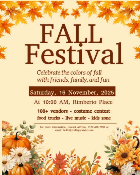 Yellow Joyful Fall Festival Harvest Instagram Portrait Template ...