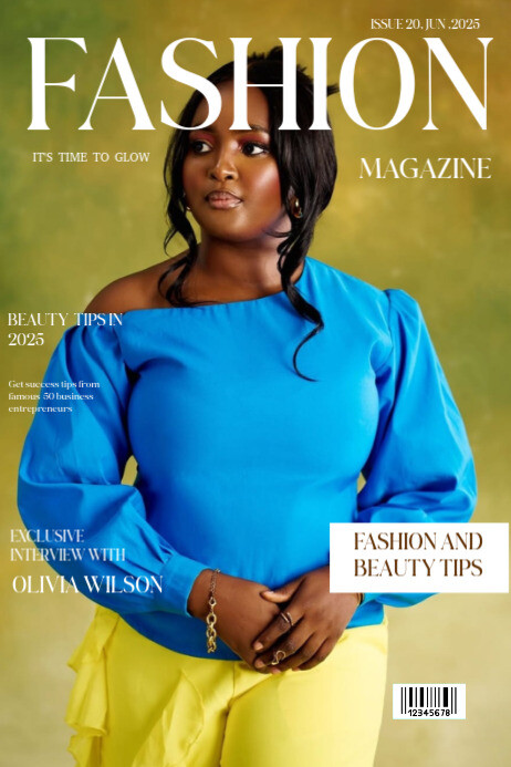 Yellow Joyful Fashion Magazine Model Poster Template | PosterMyWall