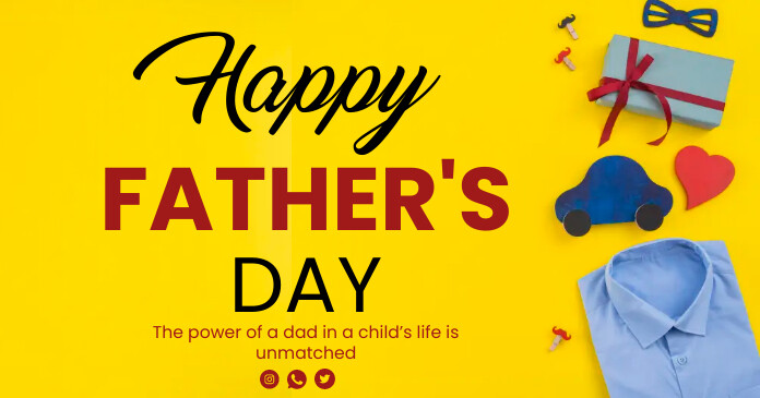 Yellow Joyful Father's Day Facebook Shared I Template | PosterMyWall