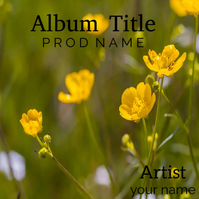 Yellow Joyful Flower Album Cover Template | PosterMyWall