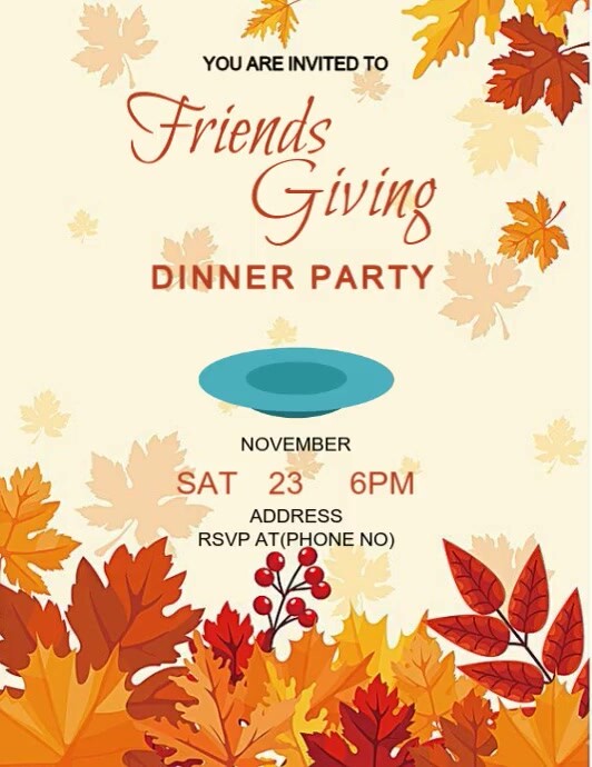 Plantilla de Yellow Joyful Friends Giving Flyer (us Letter) | PosterMyWall