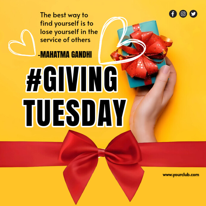 Yellow Joyful Giving Tuesday Instagram Post Template | PosterMyWall