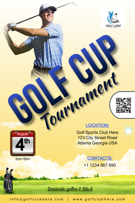 Modèle Yellow Joyful Golf Cup Tournament Ad Poster | PosterMyWall