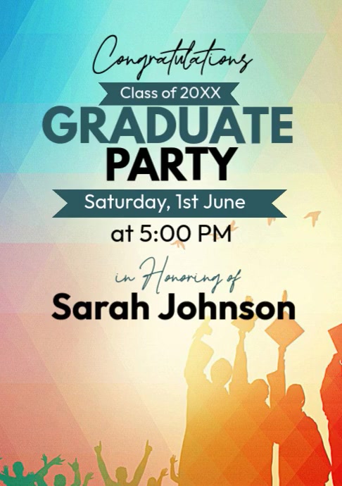 Copy of Yellow Joyful Graduation A4 | PosterMyWall