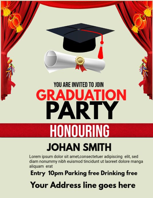 Copy of Yellow Joyful Graduation Party Flyer (us Letter) | PosterMyWall