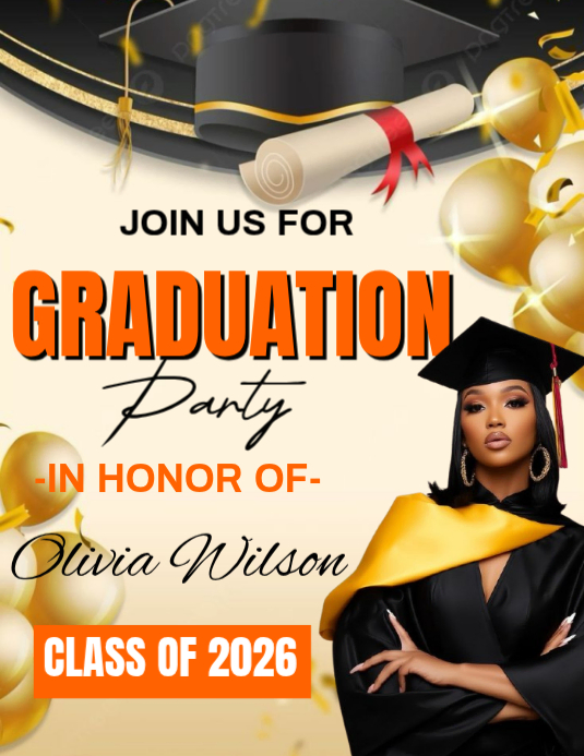 Yellow Graduation Party Flyers Template | PosterMyWall