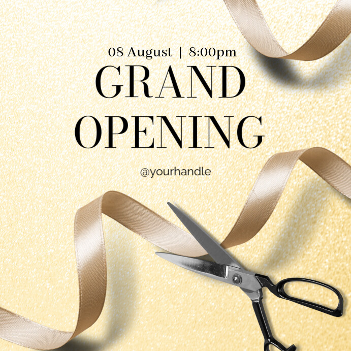 Yellow Joyful Grand Opening Instagram Post Template | PosterMyWall