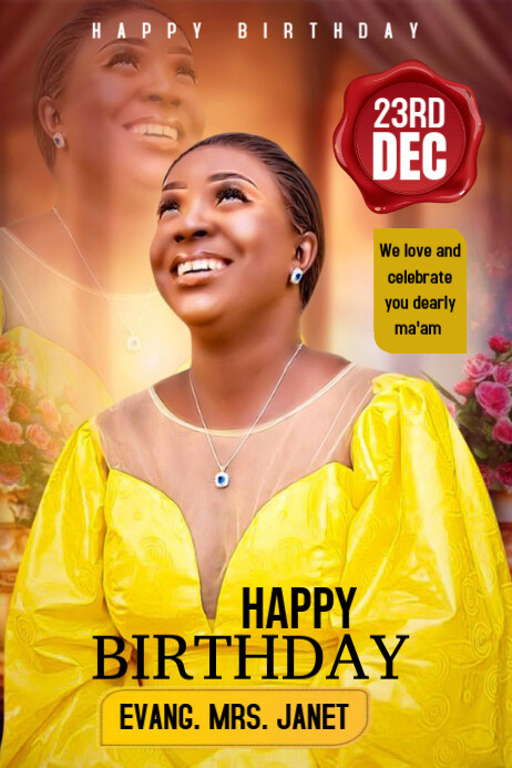 Copy of Yellow Joyful Happy Birthday Celebration Poster | PosterMyWall