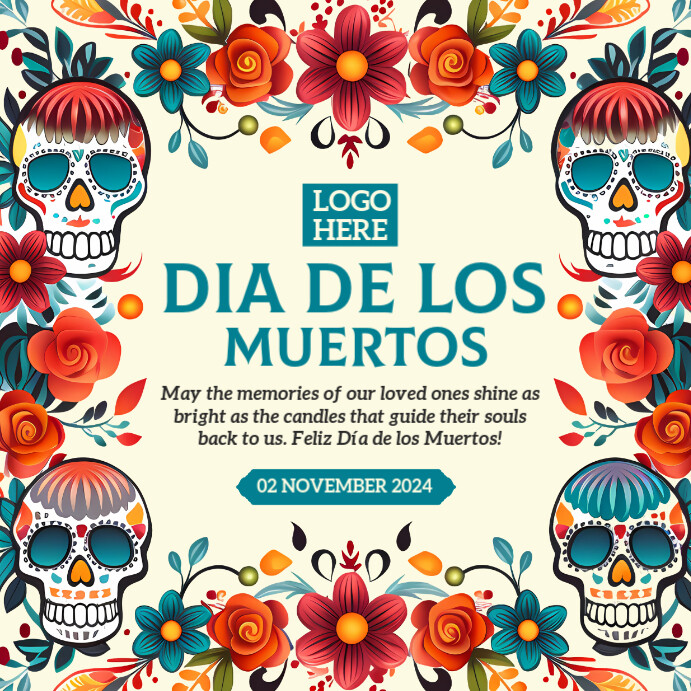 Copy of Yellow Joyful Happy Dia De Los Muertos Instagram Post ...