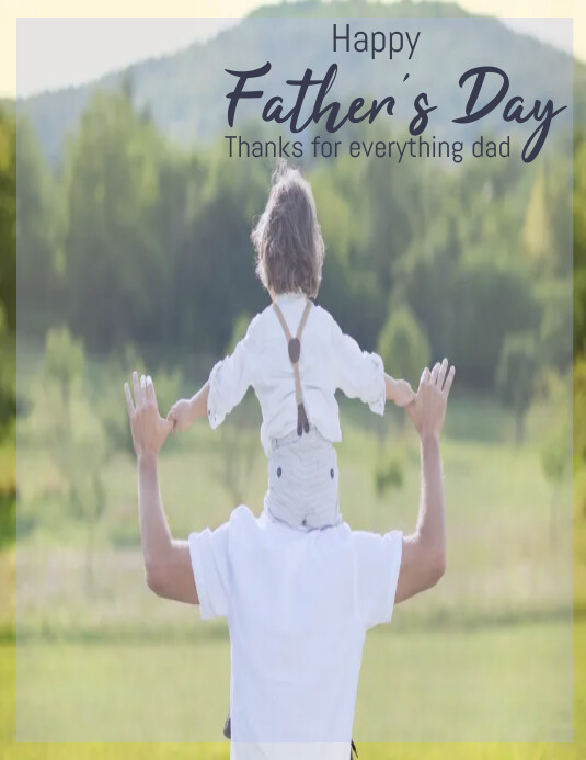 Yellow Joyful Happy Father Day Flyer (us Let Template | PosterMyWall