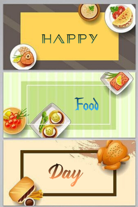Yellow Joyful Happy Food Day Poster Template | PosterMyWall