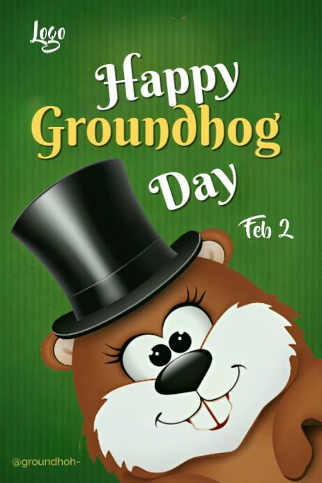 Yellow Joyful Happy Groundhog Day Celebration Poster Template ...