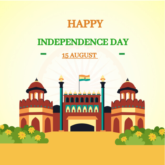 Modèle Yellow Joyful Happy Independence Day Instagr | PosterMyWall