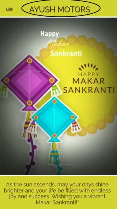 Yellow Joyful Happy Makar Sankranti Flyer Instagram Story Template ...