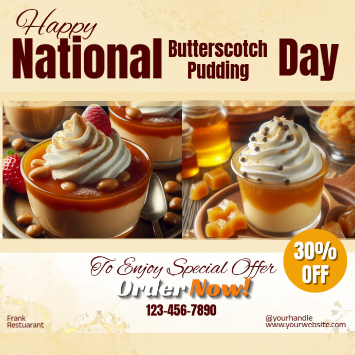 Yellow Joyful Happy National Butterscotch Pu Template | PosterMyWall