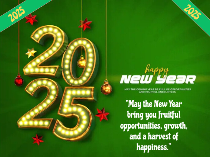 Yellow Joyful Happy New Year Presentation Template | PosterMyWall