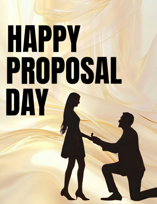 Yellow Joyful Happy Proposal Day Flyer (us Letter) Template | PosterMyWall