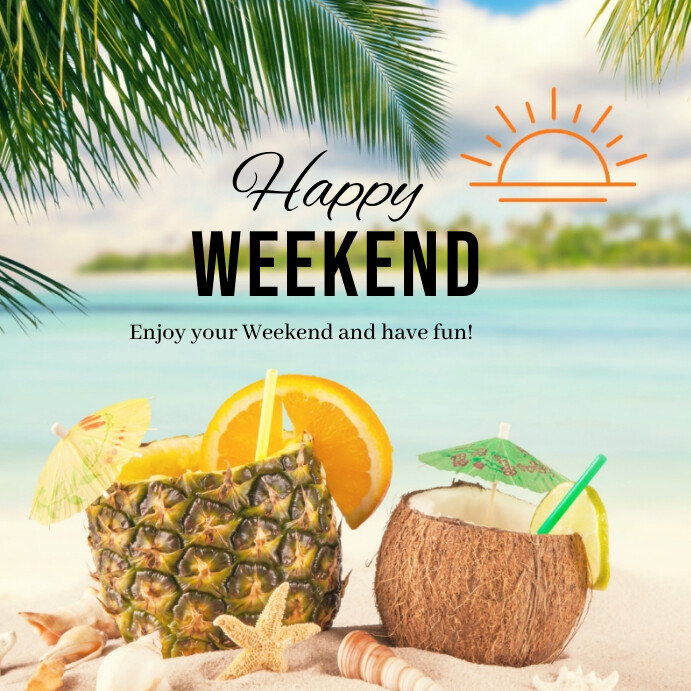 Plantilla de Yellow Joyful Happy Weekend Instagram Post | PosterMyWall