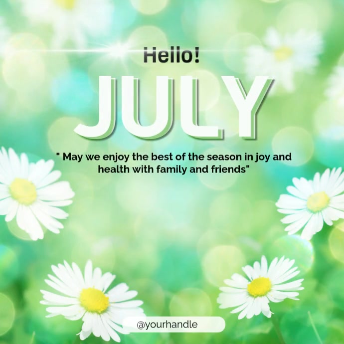 Yellow Joyful Hello July Instagram Post Template | PosterMyWall