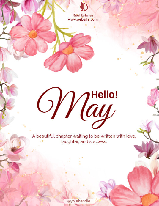 Copy of Yellow Joyful Hello May Welcome To Ma Flyer (us Letter ...
