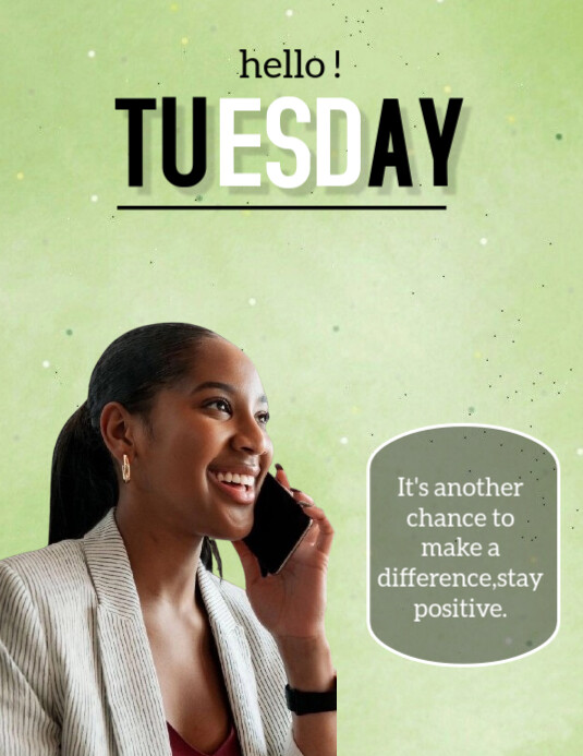 Yellow Joyful Hello Tuesday Flyer (us Letter) Template | PosterMyWall