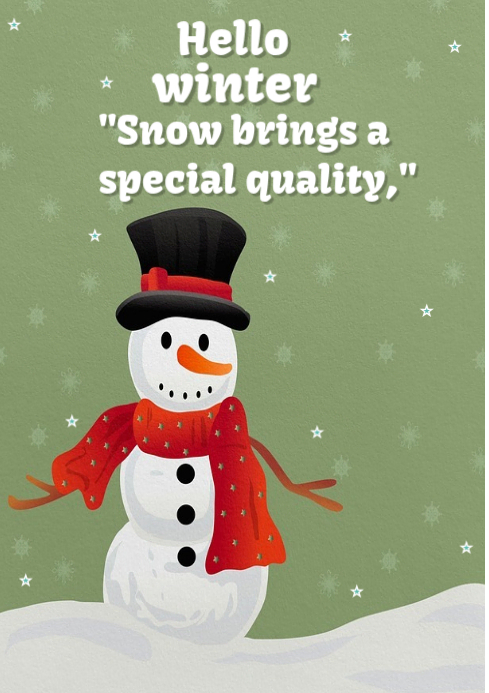 Plantilla de Yellow Joyful Hello Winter Snow Tamplate A4 | PosterMyWall