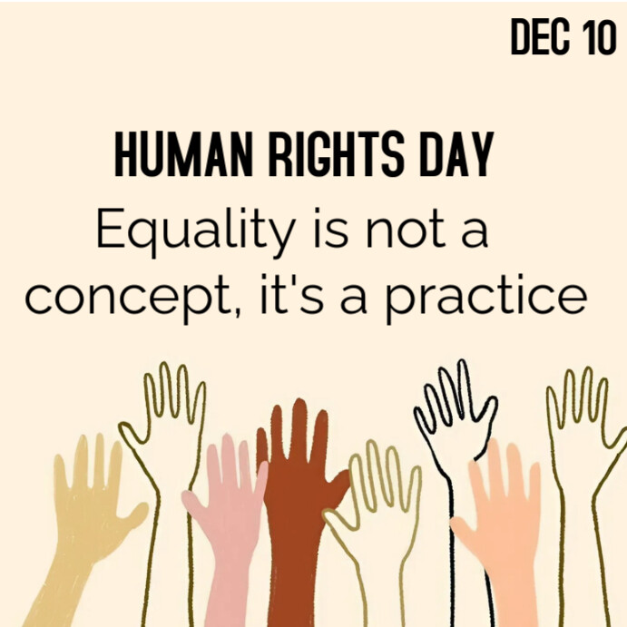 Plantilla de Yellow Joyful Human Rights Day Instagram Post | PosterMyWall