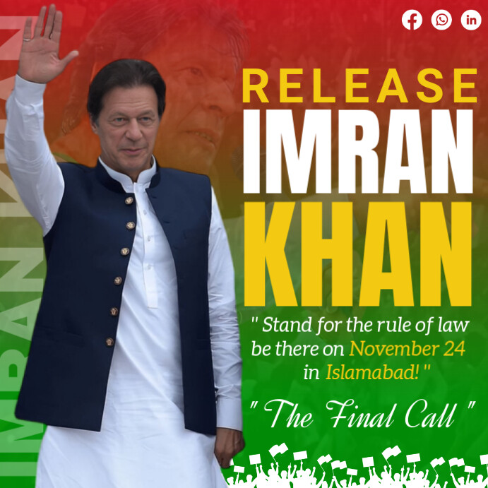 Yellow Joyful Imran Khan Protest Instagram Post Template | PosterMyWall
