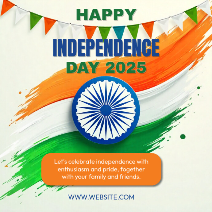Plantilla de Yellow Joyful Independence Day Celebration Invite ...