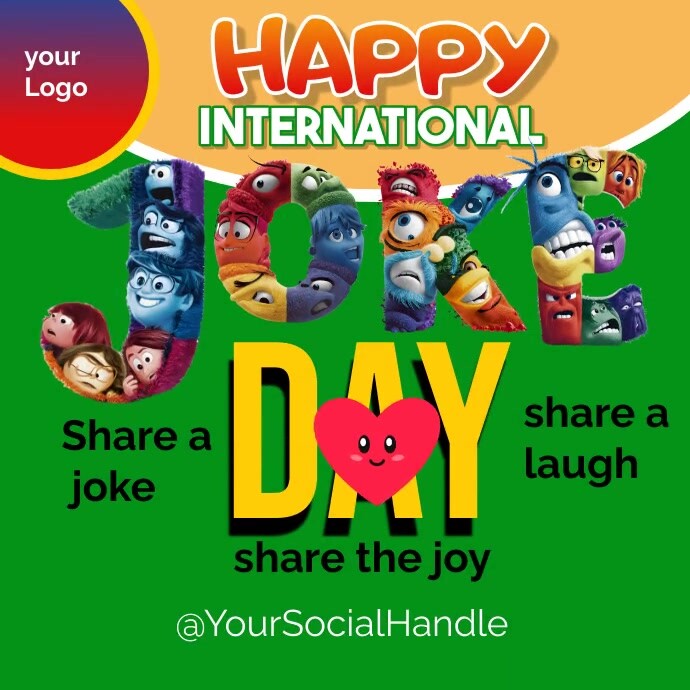 Yellow Joyful International Joke Day Instagra Template | PosterMyWall