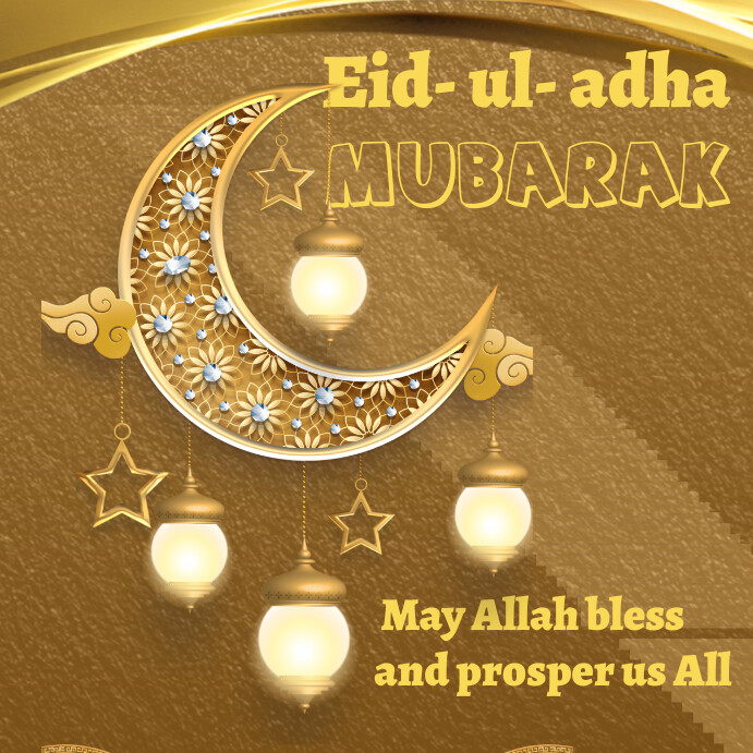 Yellow Joyful Islamic Holiday Instagram Post Template | PosterMyWall