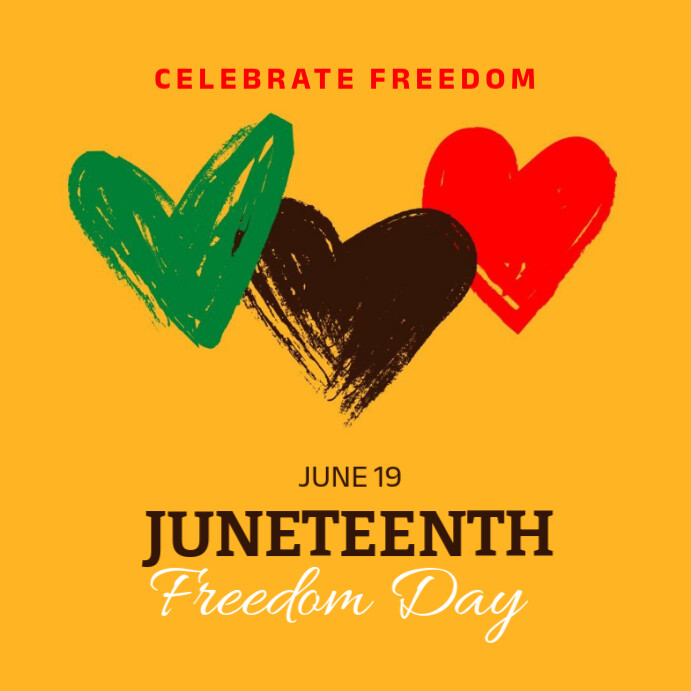 Yellow Joyful Juneteenth Instagram Post Template | PosterMyWall