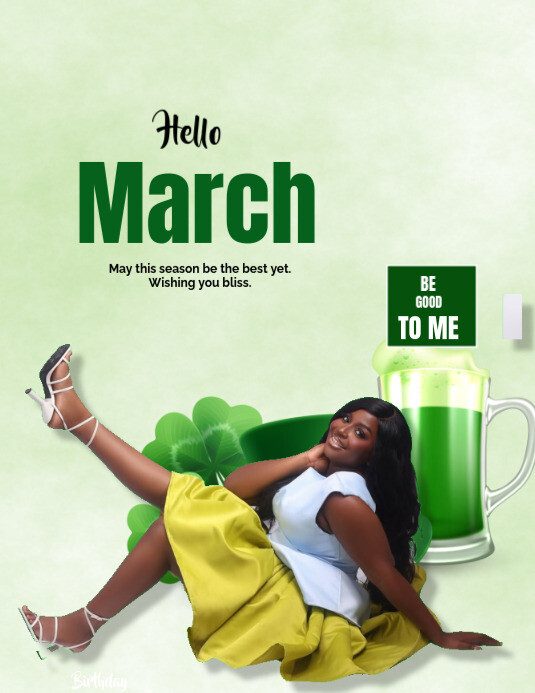 Yellow Joyful March 2025 Wishes Flyer (us Letter) Template | PosterMyWall