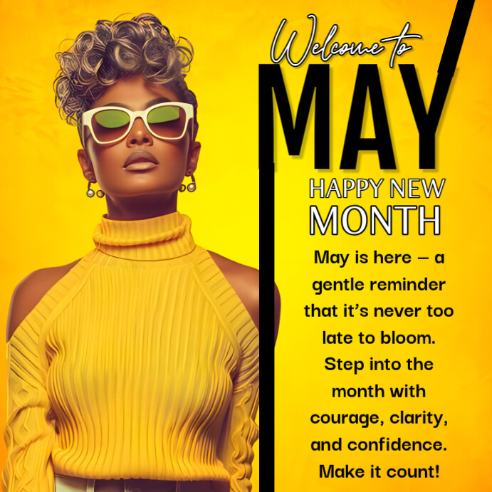 Yellow Joyful May Greetings Instagram Post Template | PosterMyWall