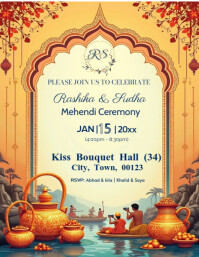 Mehendi Invitation Card Template | PosterMyWall