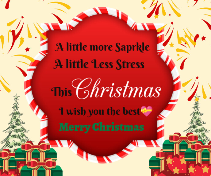 Yellow Joyful Merry Christmas Large Rectangle Template | PosterMyWall