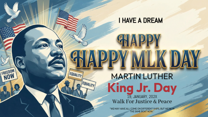 Yellow Joyful Mlk Day Digital Display (16:9) Template | PosterMyWall