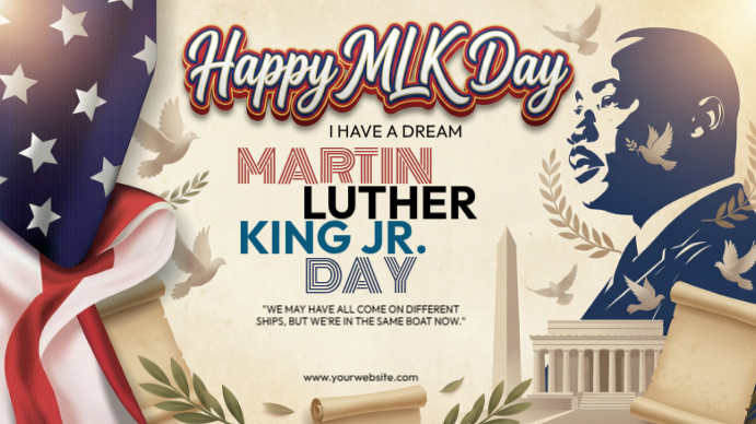 Yellow Joyful Mlk Day Digital Display (16:9) Template | PosterMyWall