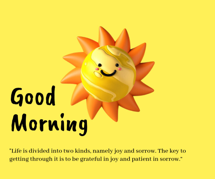 Yellow Joyful Morning Motivational Quotes Good Medium Rectangle ...