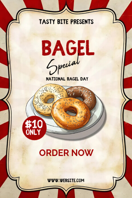 Copy of Yellow Joyful National Bagel Day Poster | PosterMyWall