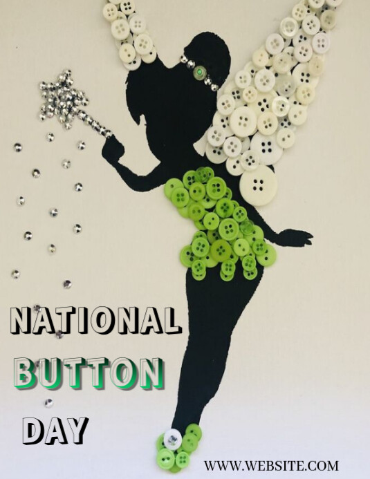 Copy of Yellow Joyful National Button Day Template Design Flyer (us ...