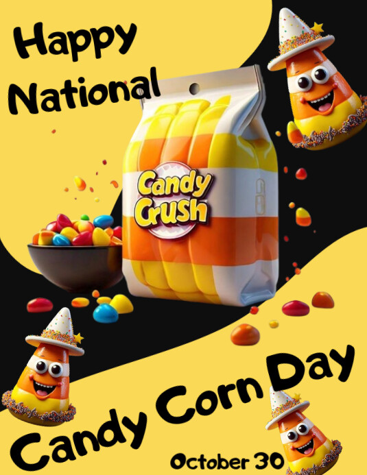 Шаблон Yellow Joyful National Candy Corn Flyer (us Letter) | PosterMyWall