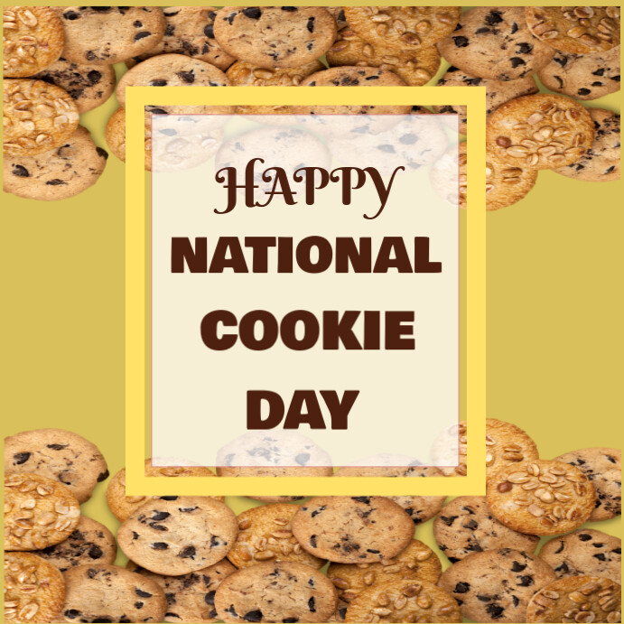 Yellow Joyful National cookie day post Template | PosterMyWall