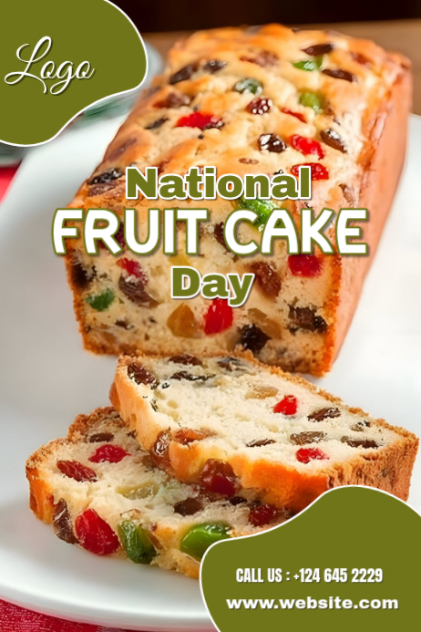 Yellow Joyful National Fruit Cake Day Poster Template | PosterMyWall