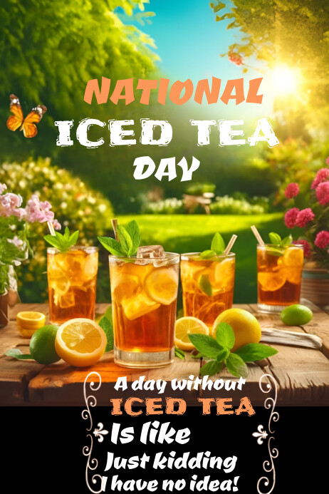 Copy of Yellow Joyful National Iced Tea Day Banner 4 | PosterMyWall