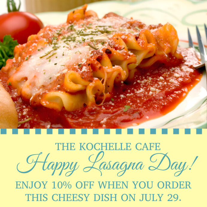 Copy of Yellow Joyful National Lasagna Day Instagram | PosterMyWall